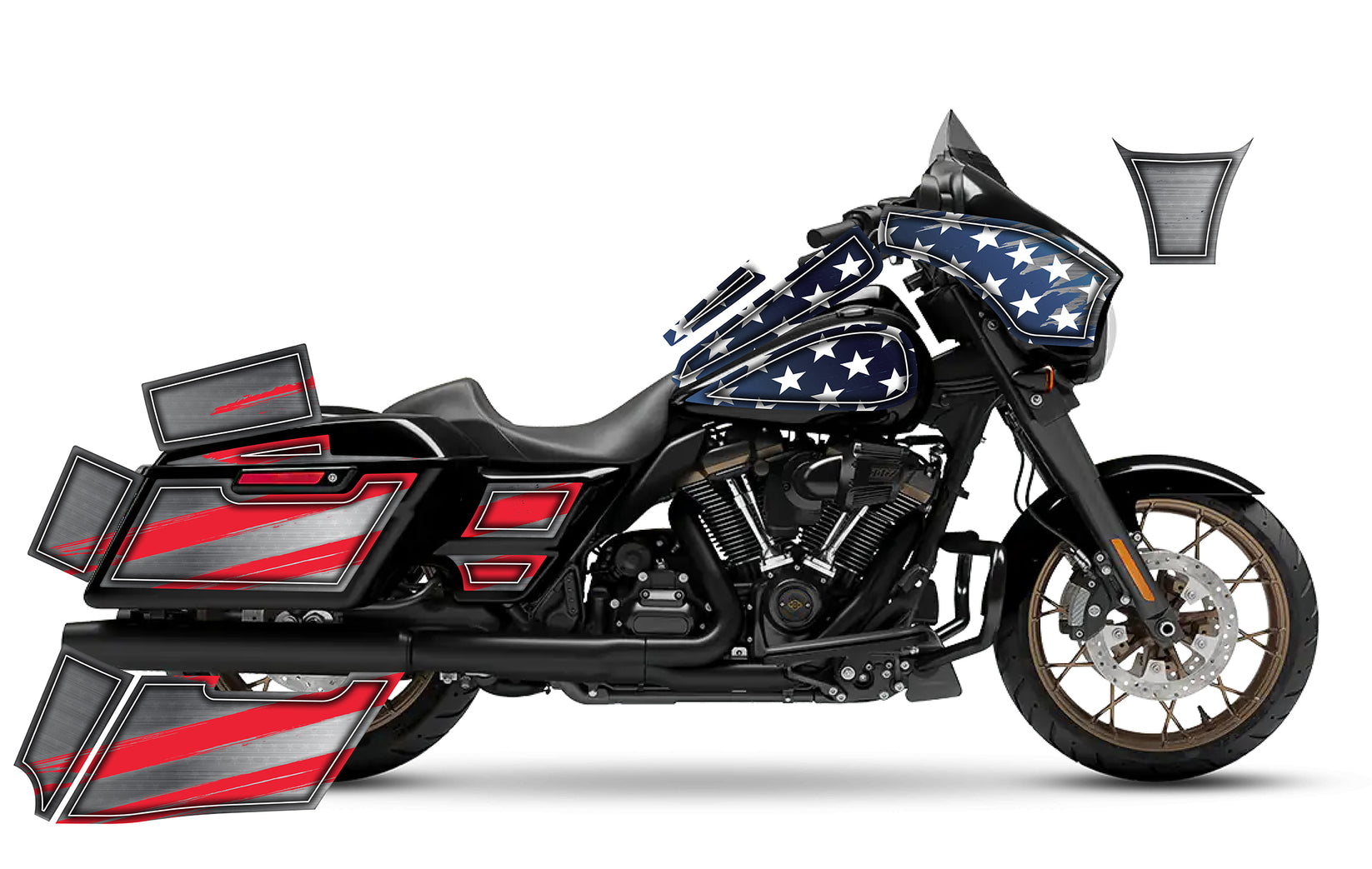 2014 - 2023 Harley Davidson Street Glide The Patriot Graphics Kit ...