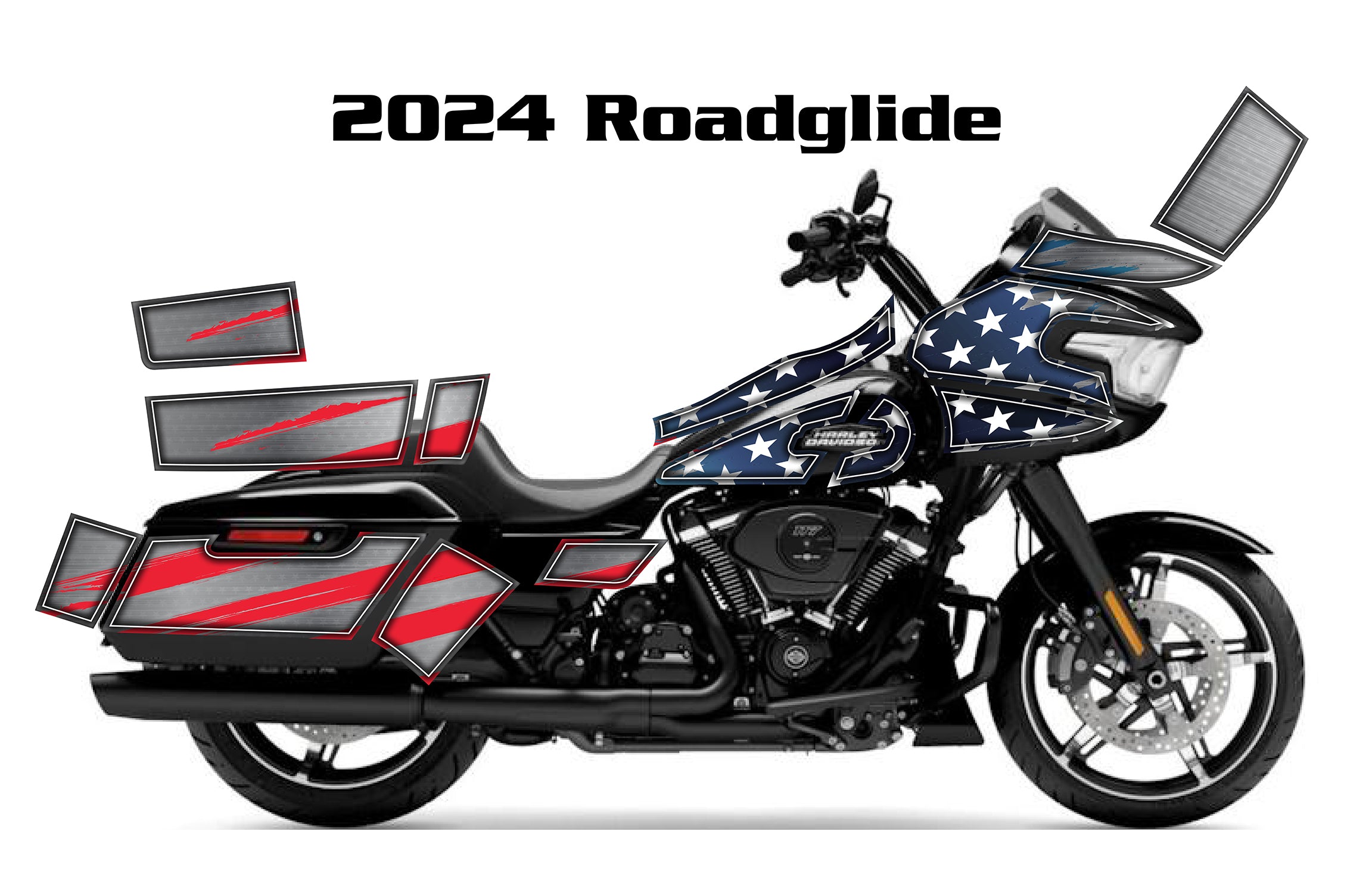 2024-2025 Harley Davidson Road Glide The Patriot Graphics Kit – Faster ...