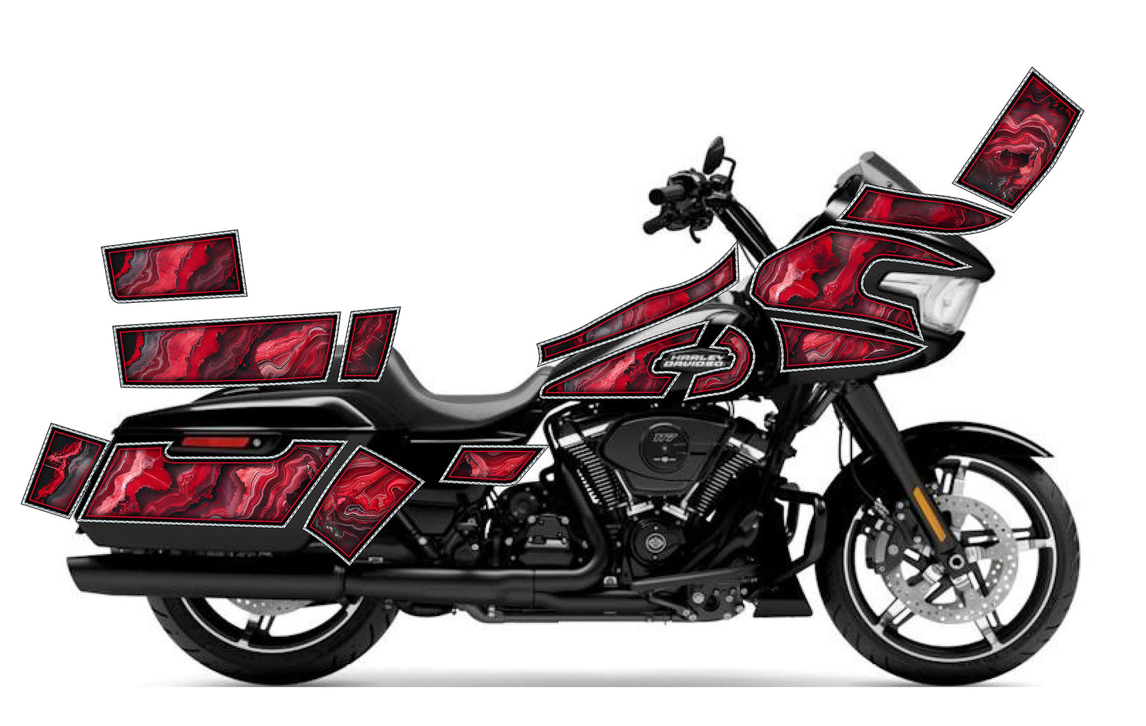 2024 - 2025 Harley Davidson Road Glide Geo Graphics Kit – Faster Moto ...